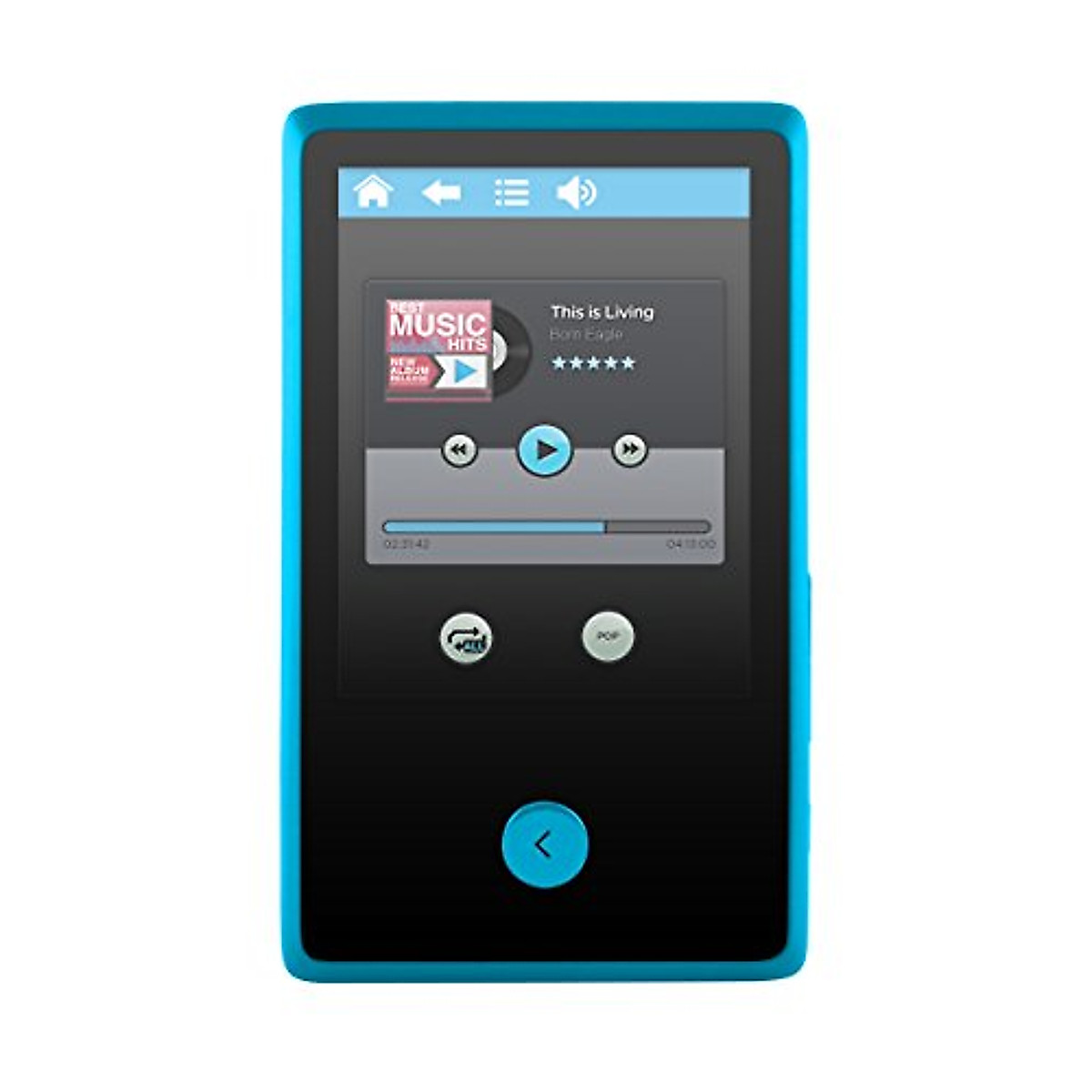 Ematic 8GB MP3 Video Player with FM Tuner, Voice Recorder, Bluetooth, 2.4-inch Touch Screen and SD Slot, Blue