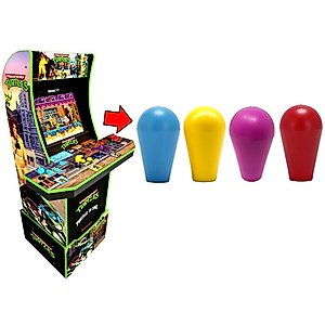 Set of 4 Solid Joystick Bat Tops Ball Top Handles for Arcade1up 4 Player Arcade Mod (Blue/Yellow/Purple/Red) F