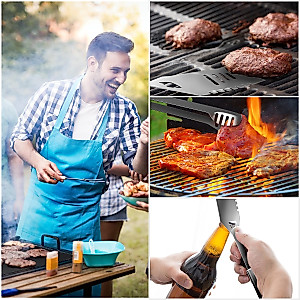 Home-Complete 18-piece BBQ Grill Set, 16-pc Stainless Steel Barbecue Tools Kit with Aluminum Case and 2-pack BBQ Grill Mats