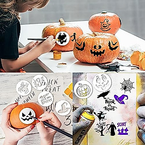 Winmany 48PCS Stencil Template for Painting Halloween Drawing Template Reusable Openwork Stencil Painting DIY Crafts on Wood Wall Home Decor (48PCS Halloween)