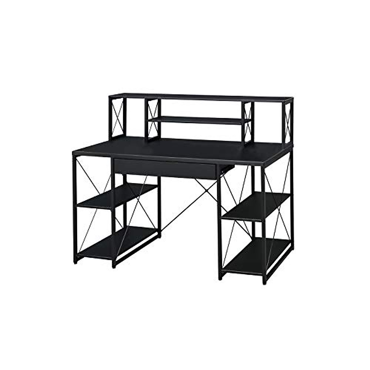 SSLine 47 Inch Computer Home Office Desk with Hunch,Modern Computer Desk with Open Shelves,Writing Desk Study Writing Table with Drawer,PC Laptop Study Table Workstation for Home Office