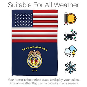 US Merchant Marine Garden Flag - Set Wall Hanger Armed Forces Corps USMC Semper Fi United State American Military Veteran Retire Official - House Banner Small Yard Gift Double-Sided 13 X 18.5