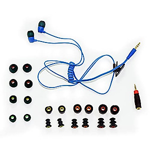 SWMIUSK Short Cord Waterproof Earphone for Swimming Shower and Water Sports,23inch Watertight Earbud with Multiple Size Ear Plugs,Noise Reducing Earplug