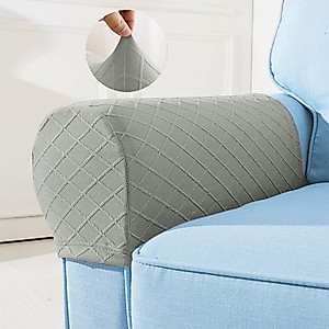 ZHOUZHOU Sofa Armrest Covers Anti-Slip Chair Couch Arm Protector Stretch Soft Furniture Armrest Protectors Chairs Sofas Arm Covers Recliner Slipcovers,Red