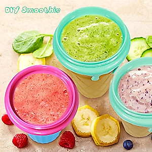 Slushie Maker Cup, 500ml Magic Quick Frozen Smoothies Cup, Portable Squeeze Cup Slushy Maker, Summer Juice Ice Cream Cup Freeze Double Layer Squeeze Cup for Family DIY Homemade