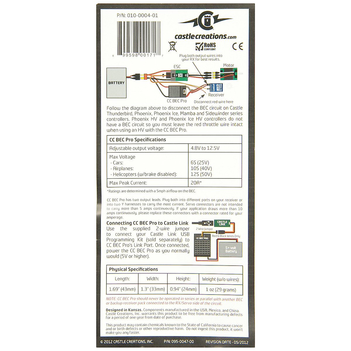 Castle Creations CC Bec Pro 20A 12S Switching Regulator