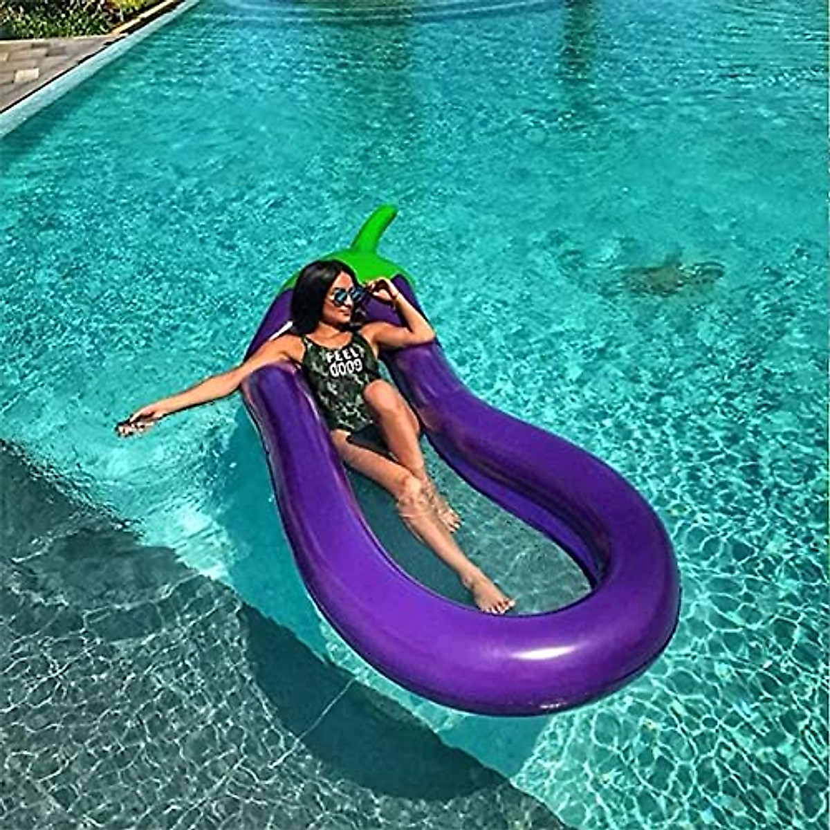 Glaceon Large Folding Inflatable Float Adult Pool Water Mount Toys Swimming Ring with Net Suitable The Beach Summer Party Outdoor Water Recreation