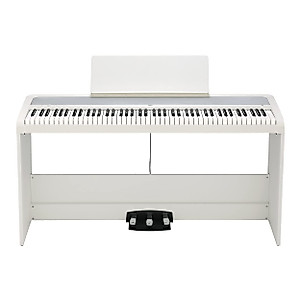 Korg B2SP Digital Piano Package (White) Bundle with Piano Bench and Piano Book (3 Items)