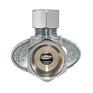 Eastman 1/2 Inch FIP x 3/8 Inch OD Compression Quarter Turn Angle Stop Valve, Brass Plumbing Fitting, Chrome, 10733LF
