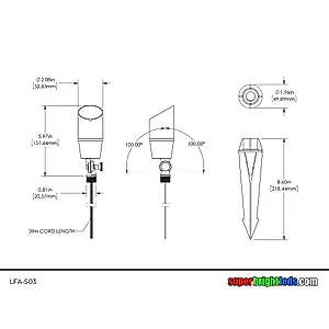 Super Bright LEDs Solid Brass Landscape Spotlight, LED-Ready, Low Voltage 12V AC/DC Up Lighting, Waterproof Garden Fixture, Adjustable Glare Guard, Ground Spike (Warm White MR16 Bulb Included)