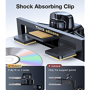 VICSEED Universal CD Phone Holder for Car - Off-Road Level Super Sturdy with Bonus Air Vent Clip, Fits All Phones and Cases, 360 Rotation for Safe Driving