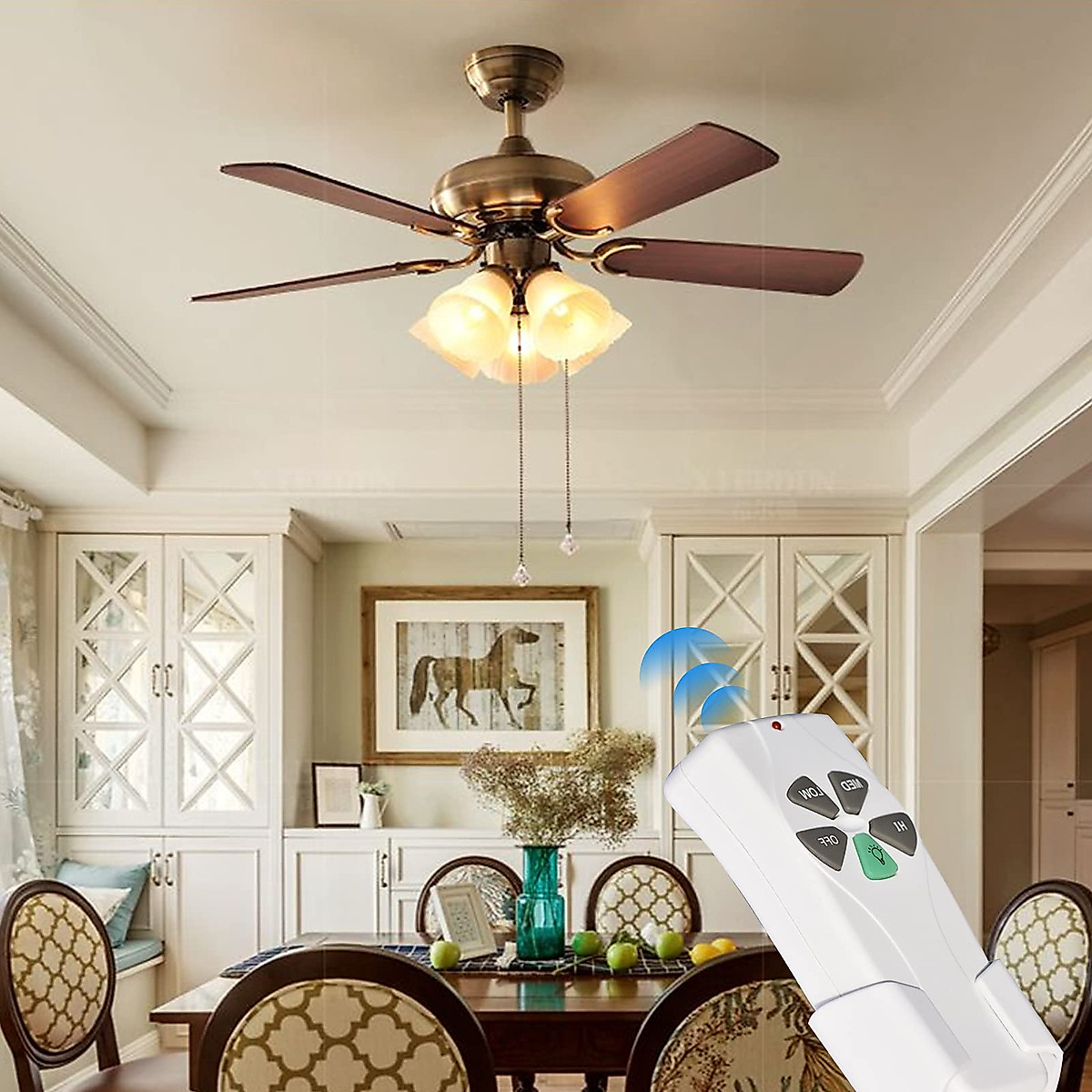 Universal Smart WiFi Ceiling Fan Remote Control Kit, Compatible with Alexa, Google Assistant and Smart Life App, No Hub Required 53T KIT WiFi DIMMER