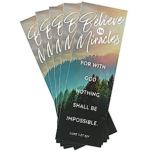 Salt & Light, Luke 1:37 Believe in Miracles Bookmarks, 2 x 6 inches, 25 Bookmarks