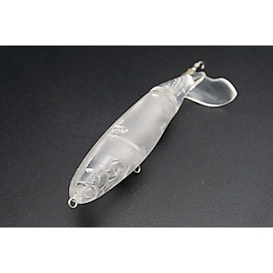 5PCS Unpainted Lure Blanks 14.19g 10.7cm with Free Special Eye Crankbait Simulation Blank Body Clear Hard Baits Trout Salmon Minnow Lure Popper Lures Topwater Freshwater 8339L