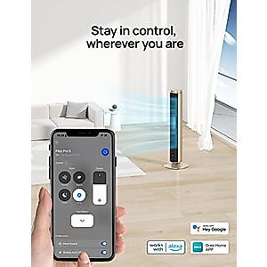 Dreo Tower Fan Smart Voice Control, 25 DB Quiet DC Portable Bladeless Fan, 90° Oscillating, 12H Timer, 42 Inch Floor Fans & Smart Tower Fan Voice Control, 120° Oscillating Fan Works