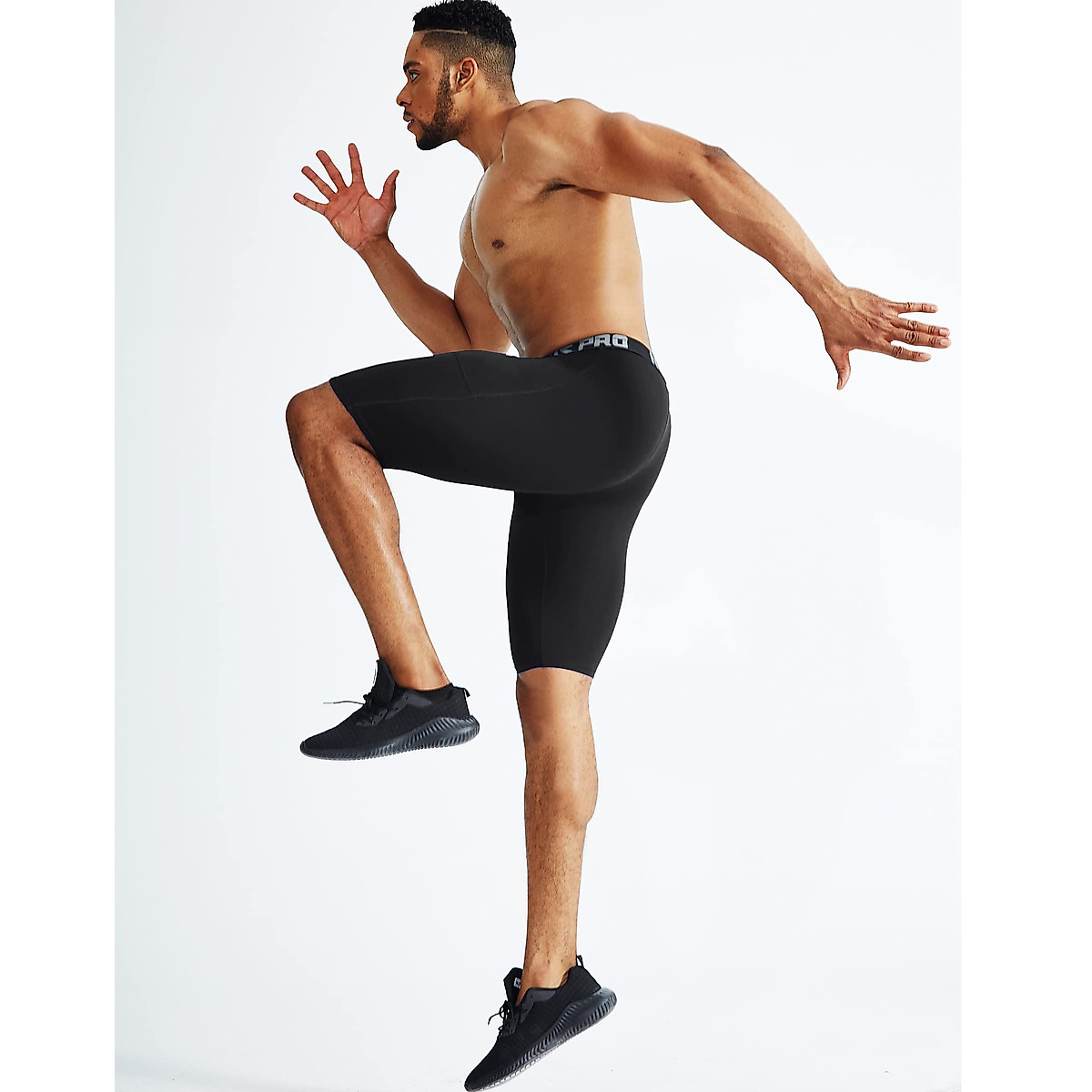 NELEUS Men's 3 Pack Compression Shorts with Pockets Dry Fit Yoga Running Shorts,6063,Black/Black/Black,US L,EU XL