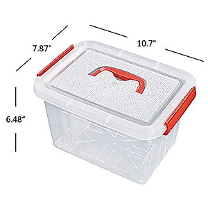 Kiddream 6 Packs Clear Boxes, 6 Quart Plastic Storage Bins with Lids