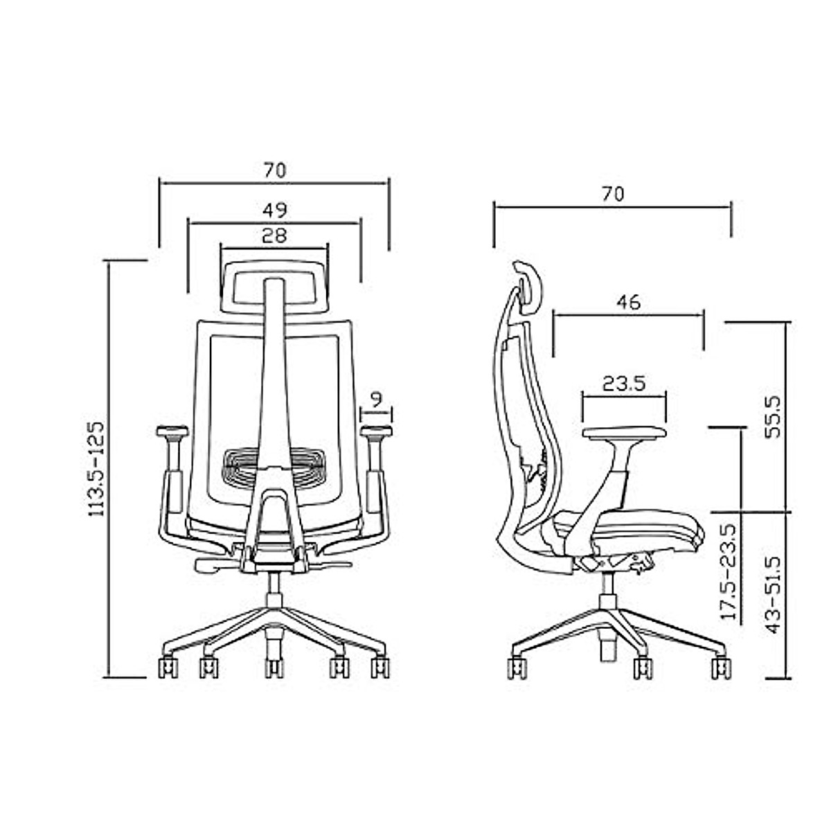 MXIAOXIA Office Chair, Breathable Mesh Computer Chair with Ergonomic Adjustable Lumbar Support Chair with Adjustable Armrest and Headrest, Soft Cushion Seat (Color : D)