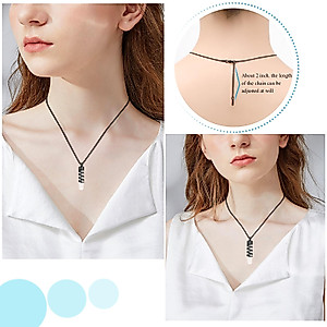 Clear Glass Tube Cremation Urn Jewelry Ashes Holder Necklace Keepsake Memorial Pendant Including Box/Fill Kits (Black)