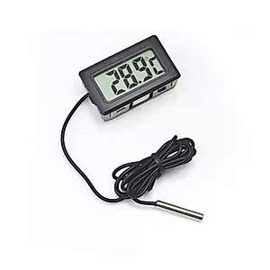 2PCS Digital LCD Temperature Monitor, 1M Cable with External Probe for Fridge Freezer Refrigerator Aquarium (Black Fahrenheit)