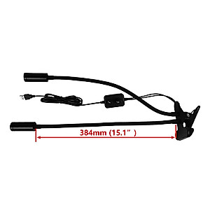 USB Microscope Dual Gooseneck Spot Light, Microscope Light Source Illuminator Lamp Spotlight with Clamp Flexible Clip LED Light Stereo Microscope HDMI Digital Camera Repair Soldering (Warm White)