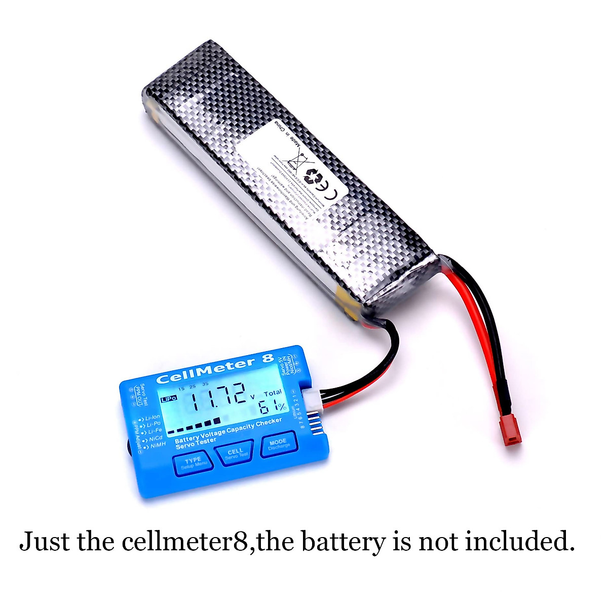 FPVDrone RC CellMeter 8 Digital Battery Capacity Checker Battery Voltage Tester LCD Backlight for LiPo Life Li-ion NiMH Nicd