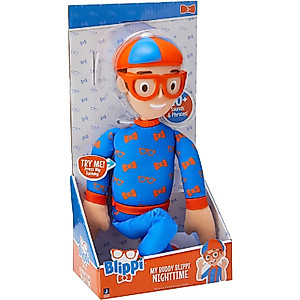 Blippi 16-Inch My Buddy Blippi Nighttime Talking Plush Doll - 11 Unique Sounds and Bed Time Phrases - Oficially Licensed - Great Toy Gift for Kids, Boys, Girls & Preschoolers - 3+