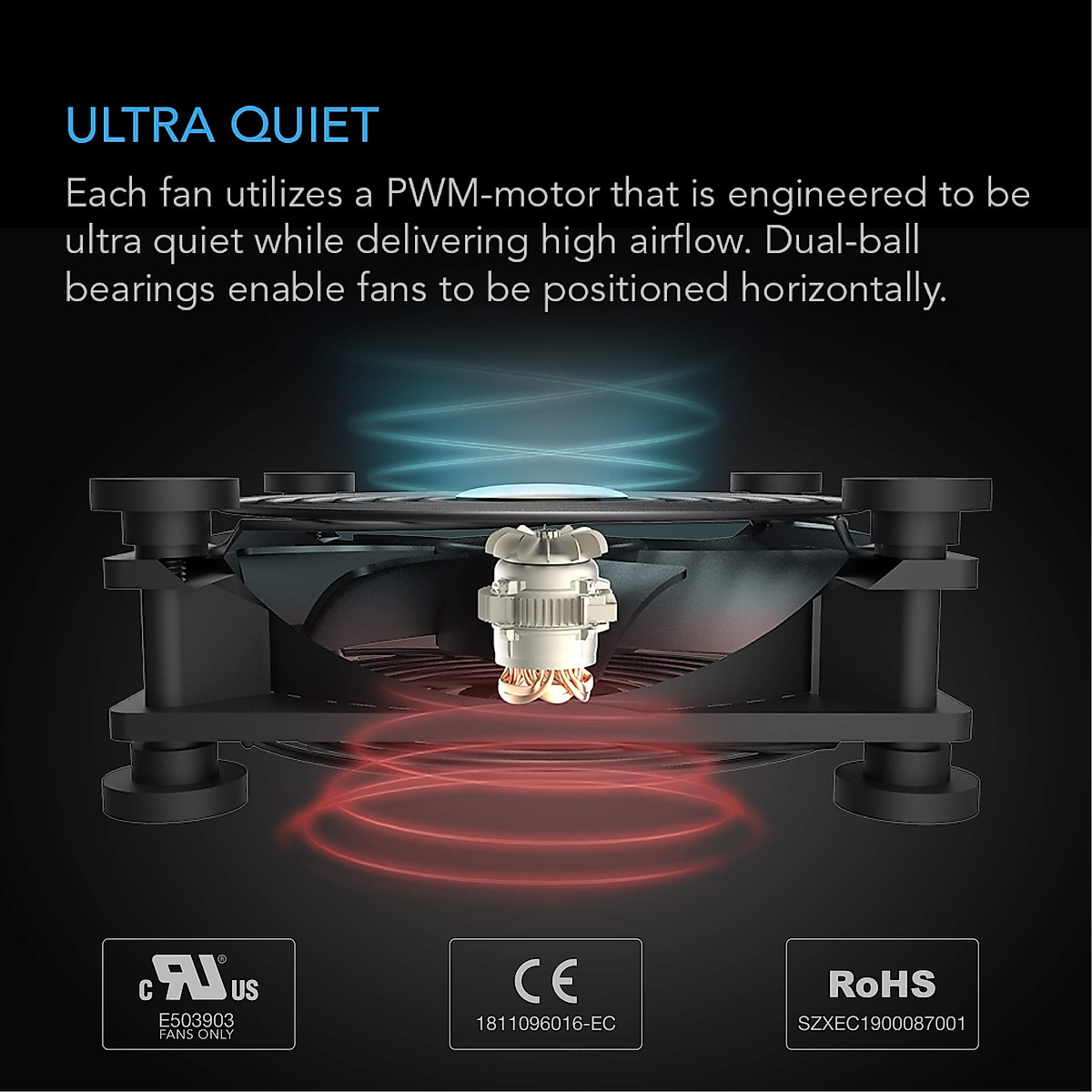 AC Infinity MULTIFAN S3-P, Quiet 120mm AC-Powered Fan with Speed Control, UL-Certified for Receiver DVR PlayStation Xbox Component Cooling