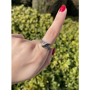 LE VIAN 1 1/3 Carat Black White and Chocolate Diamond Statement Ribbon Ring for Women in 14k Rose Gold (G-H/Brown, VS2-SI1/SI2-I1, cttw) Promise Anniversary Ring Size 7 by LeVian