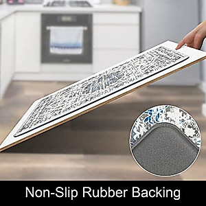 HEBE Boho Anti Fatigue Kitchen Rug Sets 2 Piece Non Slip Cushioned Kitchen Rugs and Mats Kitchen Mats for Floor Waterproof Distressed Kitchen Rug Carpet Runner for Sink Laundry Office