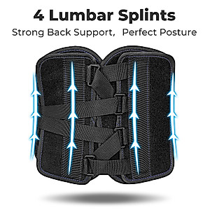 ZOYER USA Recovery Back Brace w/ Lumbar Support, Quad-Spring Stabilizers, Chronic Pain Relief, Sciatica, Posture Corrector, Customizable Tension, S/M