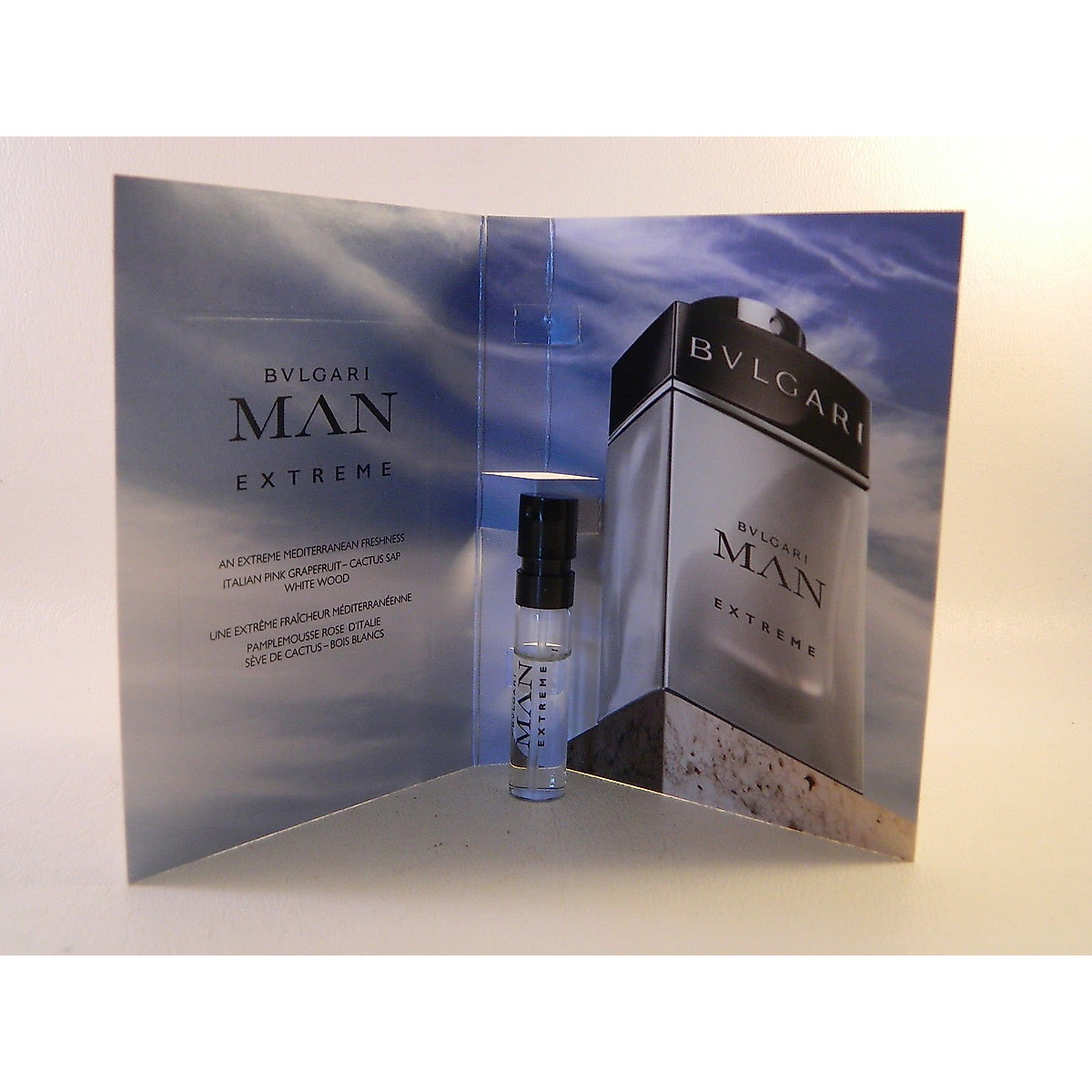 BVLGARI MAN EXTREME Cologne .05 oz Sample Vial on Card 1.5 ML Spray EDT NEW