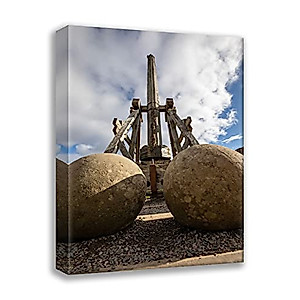ArtDirect Defensive stone slingshot Urquhart Castle Loch Ness-Scotland II 13x18 Gallery Wrapped Canvas Museum Art by Norring, Tom