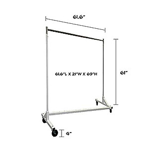 Heavy Duty 400lb Load Garment Clothing Z Rack - Rolling Garment Z Rack for Home, Retail Display, Durable Square Tubing, Commercial Grade Clothing Rack. Display Racks, Coat Rack Fixtures