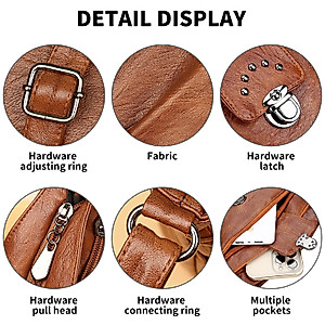 LassZone Small Crossbody Bags for Women Waterproof Multi-Pocket Shoulder Bags Ladies Soft PU Leather Handbags Casual Messenger Bag with Adjustable Strap