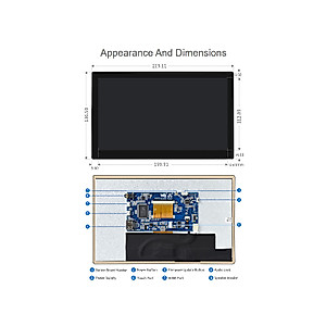 waveshare 9inch QLED Quantum Dot Display Compatible with Raspberry Pi 4B/3B+/3A+/2B/B+/A+/Zero/Zero W/WH/Zero 2W CM3+/4 Capacitive Touch 1280×720 Resolution Supports Jetson Nano/Windows