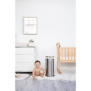 Ubbi Steel Odor Locking, No Special Bag Required, Money Saving, Awards-Winning, Modern Design Registry Must-Have Diaper Pail, Chrome
