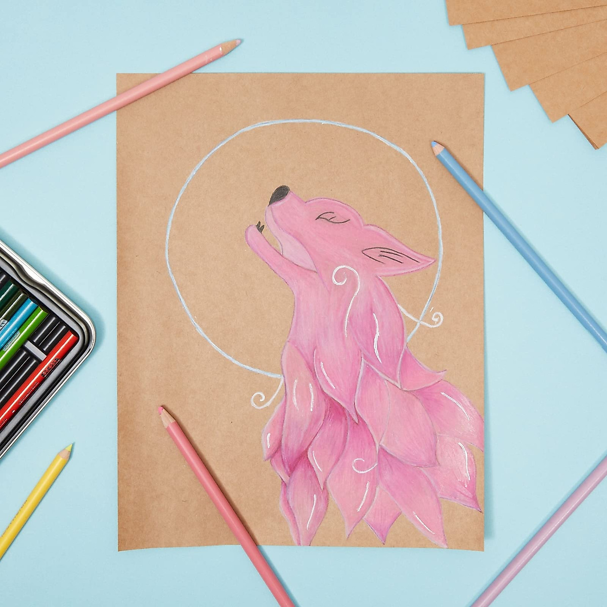 48 Sheets Brown Kraft Paper Material for Crafts, Party Invitations, Wedding, Letter Size (120 gsm, 8.5 x 11 In)