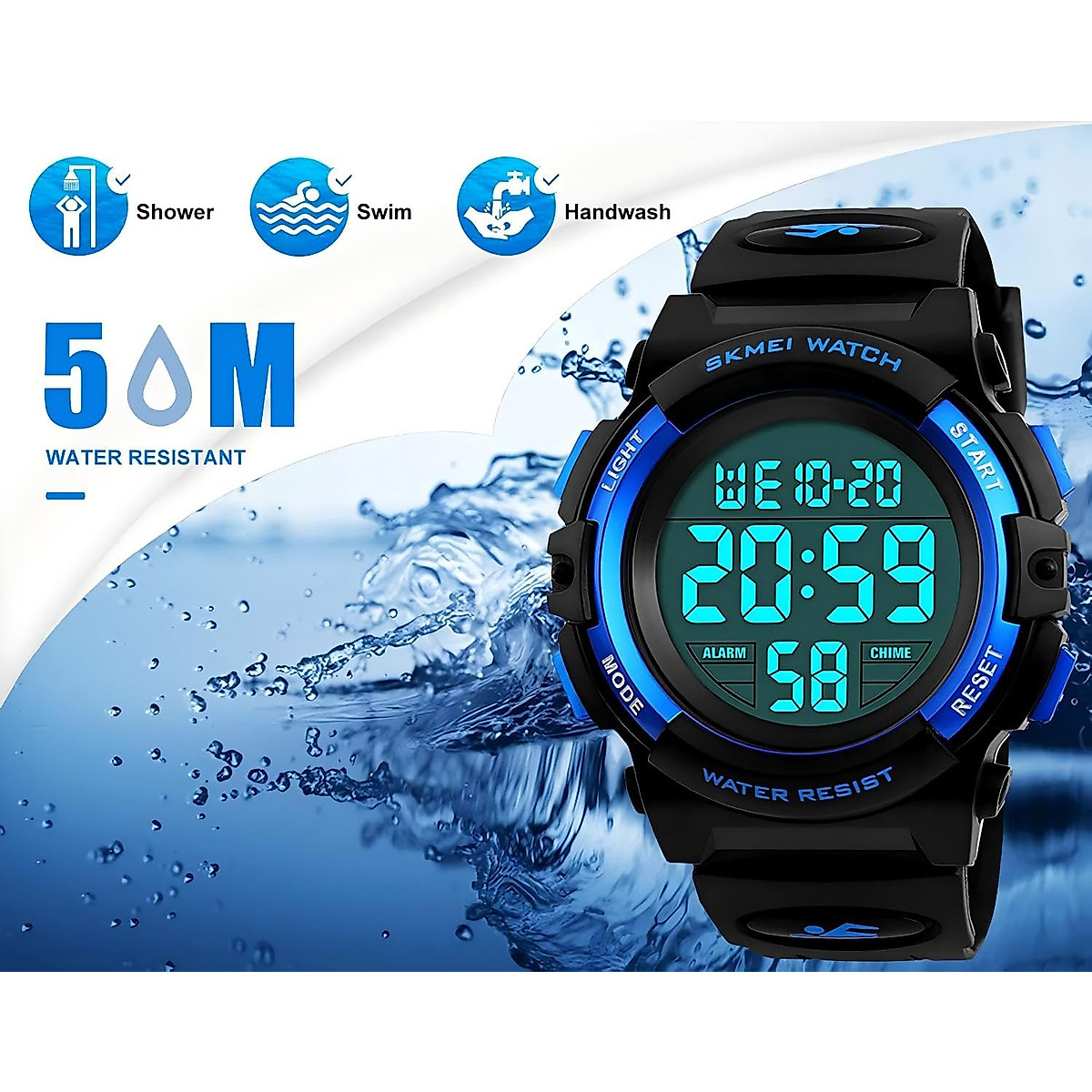 MJSCPHBJK Boys Digital Sports Watch, Kids Watch, Waterproof LED Alarm Calendar Analog Watches for Children