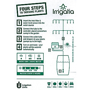 Bosmere L451 Irrigatia C24 Automatic Watering Irrigation System, Solar Powered Plant Waterer
