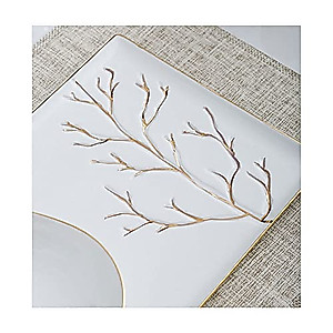 KOWMcp Dinner Plates Hotel Restaurant Home Kitchen Cold Dish Plate Ceramic Fruit Cutlery Plate (Color : F)