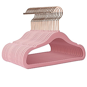 Ulimart Kids Hangers Velvet 50 Pack-14 Inch,Kids Hangers for Clothes,Baby Clothes Hangers Non Slip,Sturdy Infant/Toddler Hangers Pink Hangers