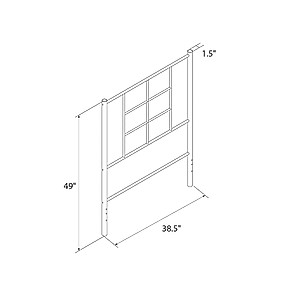 REALROOMS Praxis Metal Headboard, Full/Queen, Black