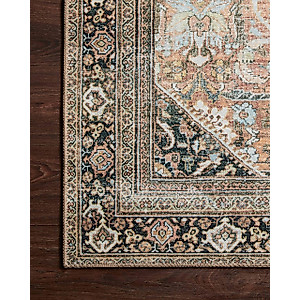 Loloi II Wynter Collection WYN-02 Auburn/Multi 5'-0" x 7'-6", 13" Thick, Area Rug, Soft, Durable, Printed, Vintage Inspired, Low Pile, Non-Shedding, Easy Clean, Living Room Rug