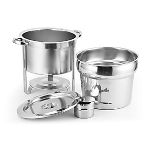 2 Pk 11qt Deluxe Marmite Soup Chafer With 2 6oz Stainless Steel Ladle And 1 Apron