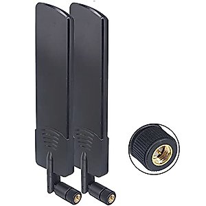 5G Antenna Bendable 600-6000Mhz 12dbi Omni 5G LTE SMA Male WiFi 3G 4G GSM Full Frequency Omni Aerial High-gain 5G Antennas Booster Amplifier for Module Router Tp Link Signal Receiver Pack of 2