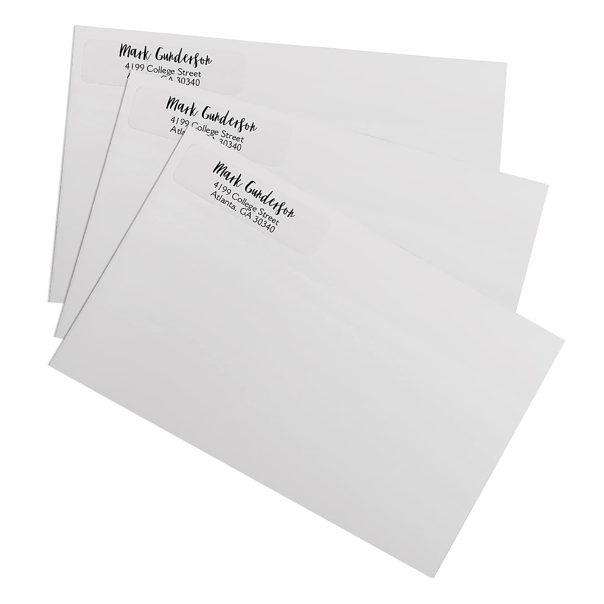 Simple Clear Mixed Script Font Rolled Address Labels/Roll of 250 Chic Personalized Transparent Address Labels/Designer Return Address Stickers in Elegant Plastic Dispenser
