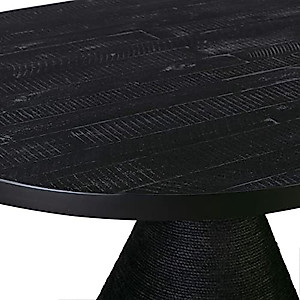 TOV Furniture Rishi 30" H Oval Rope Modern Acacia Wood Dining Table in Black