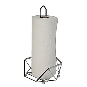 Kitchen Details Chrome Geode Paper Towel Holder | Countertop | Free Standing | Holds 1 Large Roll | Rust Resistant | Decorative
