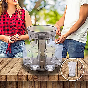 Mixt Shots 6 Shot Glass Dispenser and Holder, Multiple Shot Pourer for Cocktail, Wine and Juice, Party Drink and Beverage Dispenser for Filling Liquids (13x13x12.5 cm, Transparent)